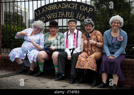 Women dressed in OAP Fancy Dress practicing for a tap dance routine ...