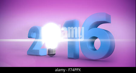 Composite image of 2016 with light bulb Stock Photo - Alamy