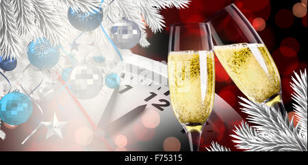 Composite image of champagne glasses clinking Stock Photo - Alamy