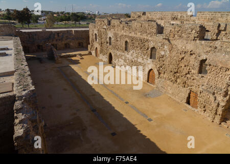 Courtyard inside Othello's Tower, a medieval citadel in Famagusta, the ...