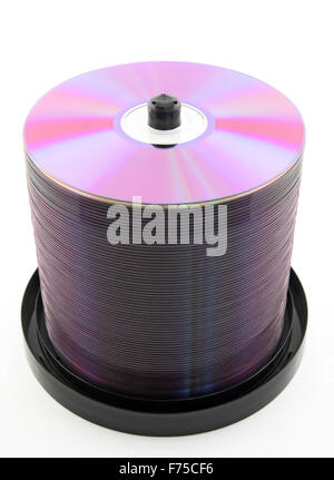 Pile of colorful DVDs or CDs on white background Stock Photo - Alamy