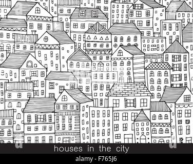City sketch, houses background for your design Stock Vector Image & Art ...