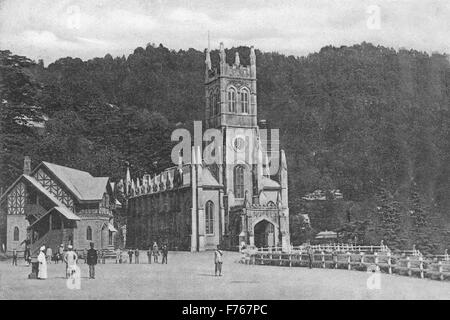 Most famous Ancient Shimla church architecture yellow building and ...
