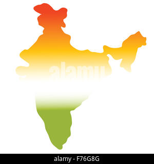 outline map of india in tri colors Stock Photo - Alamy