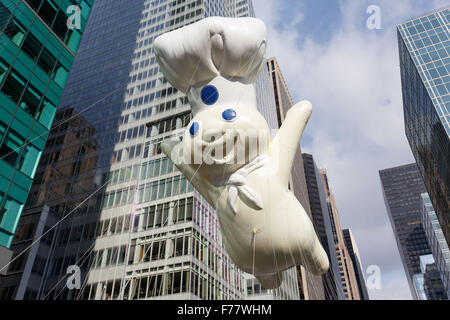 The Pillsbury Doughboy balloon seen during the 2018 Macy's Thanksgiving ...