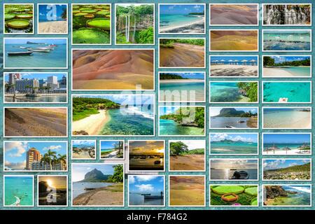 Mauritius landscapes collage Stock Photo - Alamy