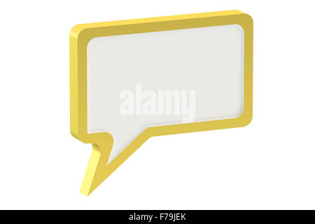 Chat bubble icon isolated on 3d yellow round button abstract ...