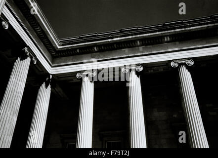Ionic columns of the British Museum in London in England in Great ...