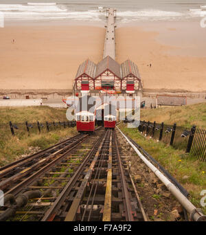 View from the top of the Saltburn funicular railway, one of the world's ...
