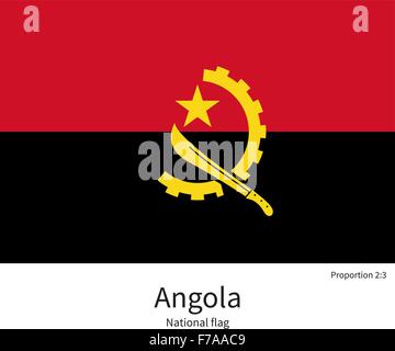 Flag of the Angola. Accurate colors and proportions. vector ...