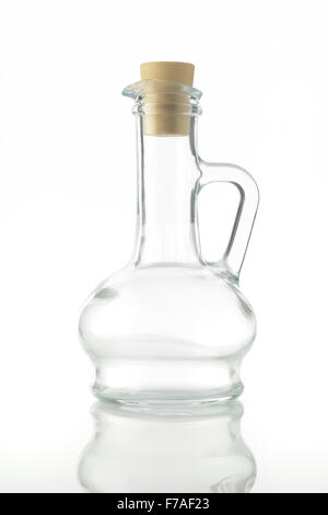 Top view of a clear glass bottle isolated on a gray background Stock ...