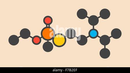 VX nerve gas. Molecular model of the extremely toxic nerve agent VX ...