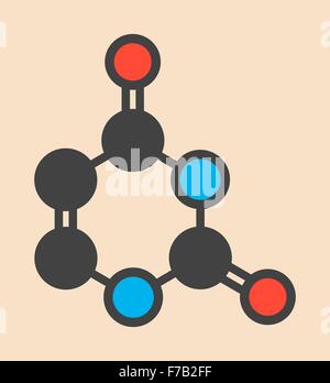 Uracil (U) nucleobase molecule. Present in ribonucleic acid (RNA Stock ...