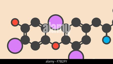 Chemical structure of a triiodothyronine (T3) molecule, thyroid Stock ...