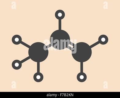 Chemical structure of propylene (propene), polypropylene (PP Stock ...