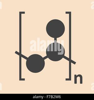 Polypropylene (polypropene, PP) plastic, chemical structure. Multiple ...