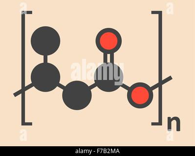 Polyhydroxybutyrate (PHB) biodegradable plastic, chemical structure ...