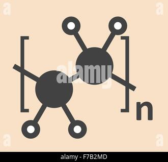 Polyethylene (PE, polythene, polyethene) plastic, chemical structure ...