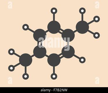 Para-xylene (p-xylene) aromatic hydrocarbon molecule. Skeletal formula ...