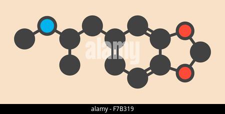 MDMA (XTC, E, ecstasy) party drug molecule. Full chemical name is Stock ...