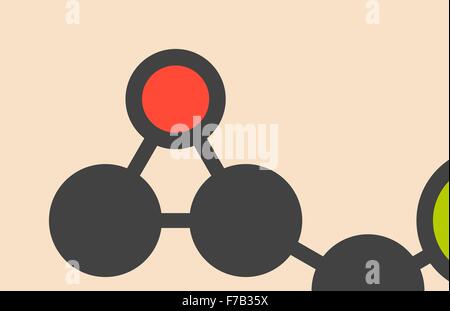 Epichlorohydrin. Molecular model of the organochlorine chemical ...
