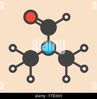 Dimethylformamide (DMF) chemical solvent molecule. Skeletal formula ...