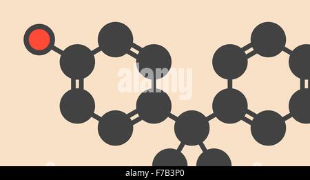 Bisphenol A (BPA) plastic pollutant molecule, chemical structure. BPA ...