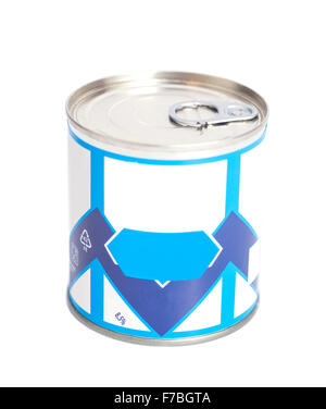 Condensed milk tin can isolated on white Stock Photo - Alamy