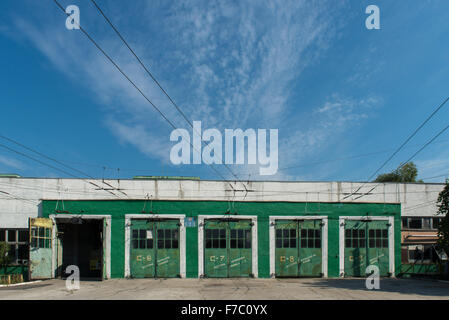 Entrance Of Trolleybus Depot, Chisinau Stock Photo - Alamy