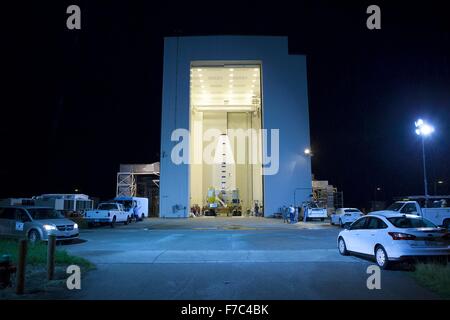 A KAMAG transporter with Orbital ATK's CYGNUS pressurized cargo module ...