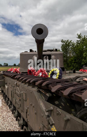 Churchill tank Memorial on Hill 112 in the bocage of Normandy scene of ...
