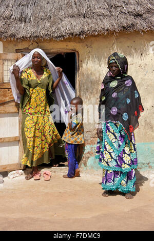 Women of Dagomba tribe in traditional dress, Mbanayili village ...