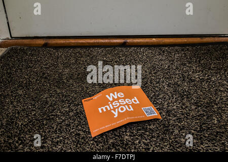Amazon card for missed parcel delivery saying SORRY WE MISSED YOU and ...