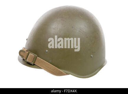 A Soviet military helmet isolated on white background. Soviet military ...