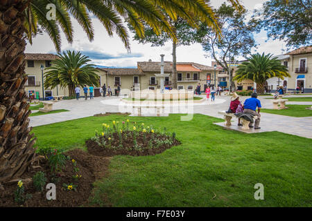 Main square of town of Cajabamba in Cajamarca region of Peru Stock ...