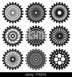 Seamless pattern of gears in steampunk and atompunk style. Jagged ...