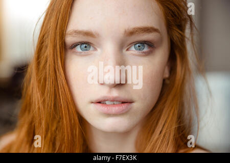 Beautiful girl looking at the camera. Very tender. Portrait of a girl ...