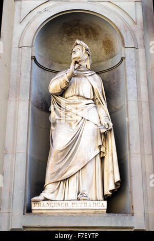 Statue of Francesco Petrarca, Uffizi art museum, Galleria degli Uffici ...