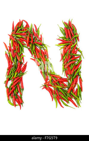 Alphabet with green and red peppers - letter Stock Photo - Alamy