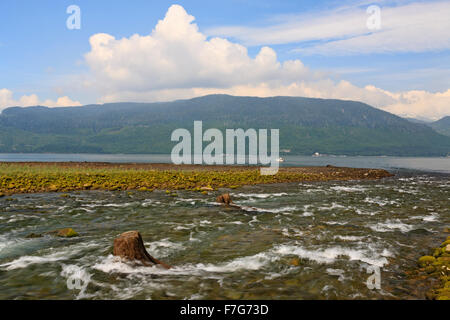 Wathl Creek flowing into Douglas Channel in Kitimaat Village, Kitimat ...