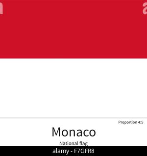 Flag of Monaco. Monaco flag official colors and proportion digital ...