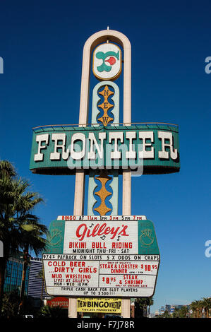 Sign for the New Frontier Hotel on Las Vegas Boulevard in Las Vegas ...