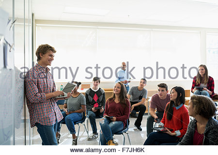 High school student giving presentation in class Stock Photo - Alamy