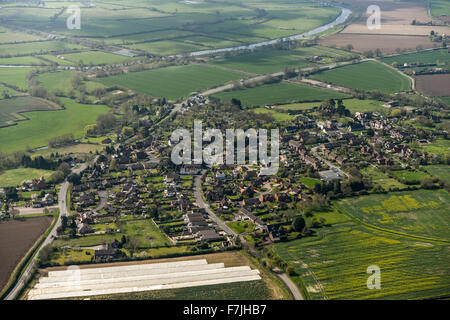 An aerial view of the Worcestershire village of Defford Stock Photo - Alamy