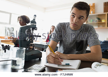 High school boy taking a class at a cram school Stock Photo - Alamy