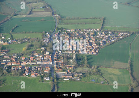 An aerial view of the Lincolnshire village of Folkingham Stock Photo ...