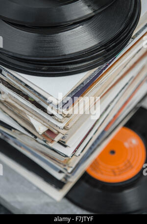 Pile of old vinyl records (singles Stock Photo - Alamy
