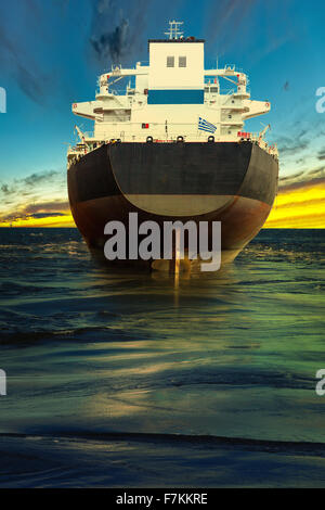 Big ship - rear view with propeller under repair Stock Photo - Alamy