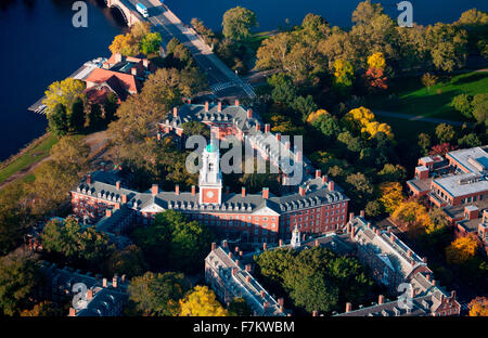 Aerial View Of Harvard Campus Featuring Eliot House Clock Tower Along ...