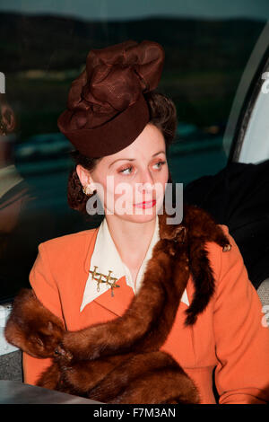 1940's female reenactor on Pearl Harbor Day Troop train reenactment ...